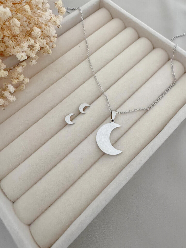 OUTLET Set Acero Luna-Plateada - Venta accesorios al por mayor